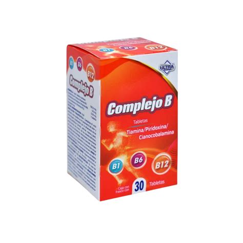 Complejo B Vitamina B1 B12 B6 Caja Con 30 Tabletas Farmacia Sanorim
