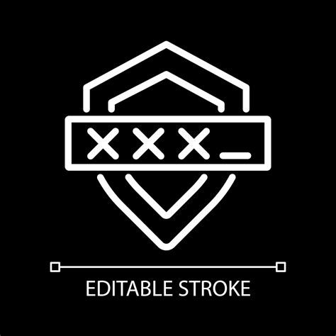 Strong Password Pixel Perfect White Linear Icon For Dark Theme Secret Word Verification And