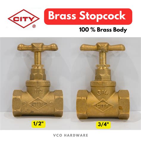 12 34 City Brass Stopcock Stop Valve Threaded Berbenang