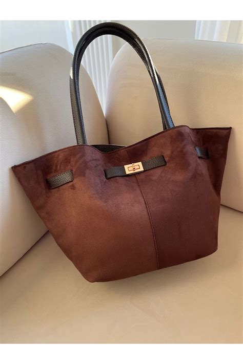 Mia Collection Süet Leo Model El Ve Kadın Omuz Çantası Acı Kahve Fiyatı