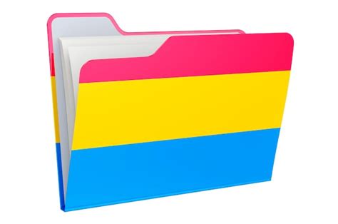 Premium Photo Computer Folder Icon With Pansexual Flag 3d Rendering