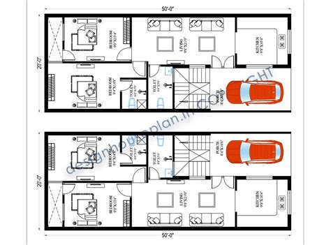 1000 Sqft House Plans 20x50 Feet 2 Bedroom