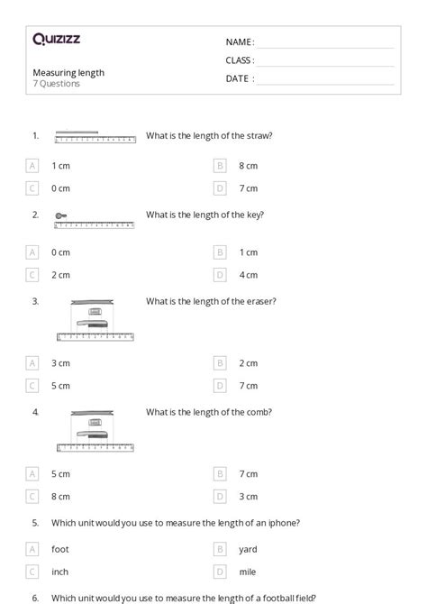 50 Measuring Length Worksheets For 3rd Grade On Quizizz Free And Printable