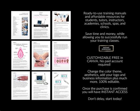 Hifu Vaginal Tightening Training Manual Editable Canva Template Pdf