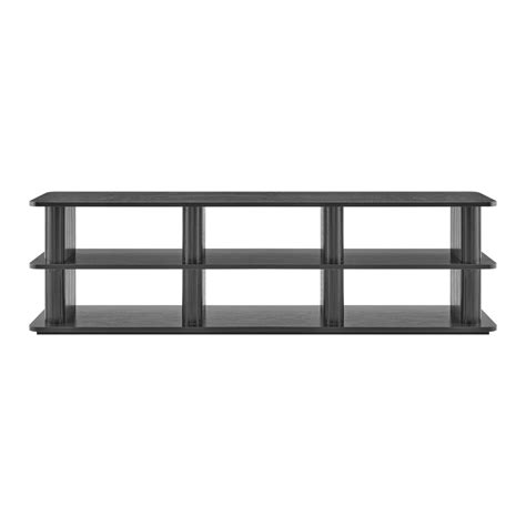Momentous Living Azaria Lowline Tv Stand Entertainment Unit 180cm 6 Shelves Black Tv Unit