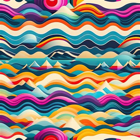 Premium Ai Image Seamless Waves Pattern