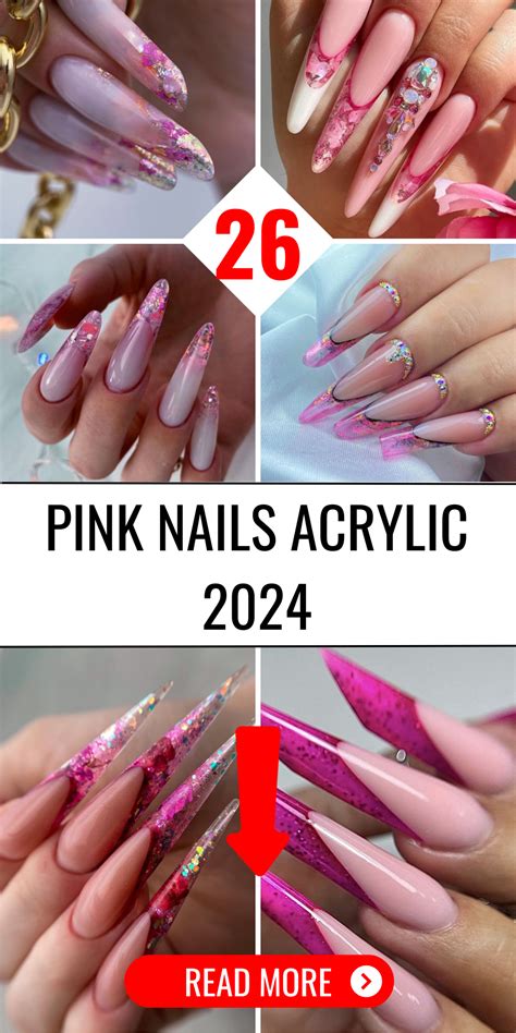 26 Pink Acrylic Nails Dazzle With Trendy And Chic Nail Art Designs