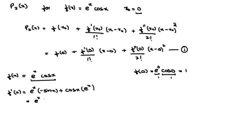 Q2 Find The Second Taylor Polynomial P2x For The Function Fx Ex
