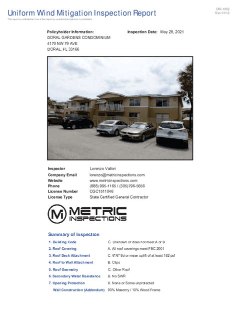 Florida Wind Mitigation Inspection Form Fpbdd