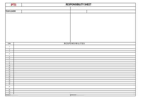 015 Responsibility Sheet Pdf