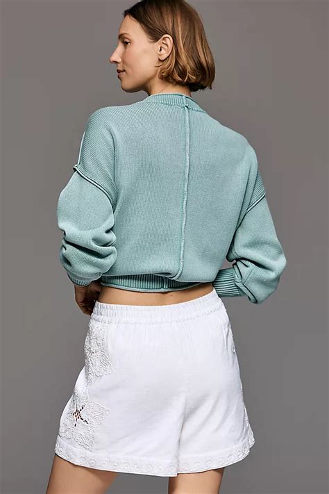 Ollari Cutwork Pull On Shorts Anthropologie