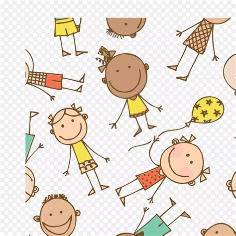 简笔可爱小人装饰背景png图片素材下载图片编号qjkdbgry 免抠素材网