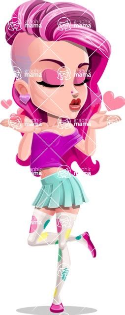 Teenage Girl Cartoon Vector Character Aka Magenta Blow Kiss Graphicmama