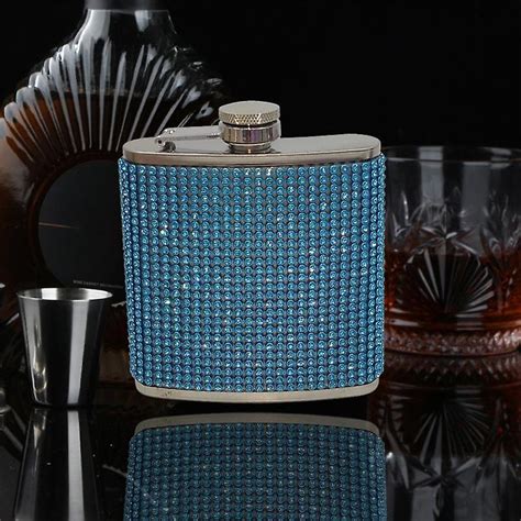180ml Rhinestone Studded Hip Flask Leak Proof 304 Stainless Steel