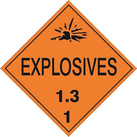 Explosives 13 Class 1 Placard Safehouse Signs