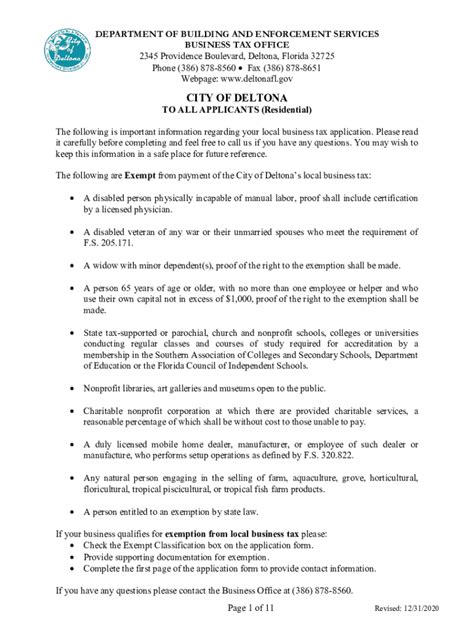 Fillable Online Residential Business Tax Application Form Pdf Fax