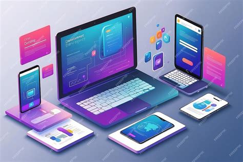 Premium Photo Web Development And Coding Cross Platform Development Website Adaptive Layout