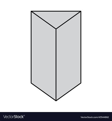 Triangular Prism Geometric Shape Royalty Free Vector Image