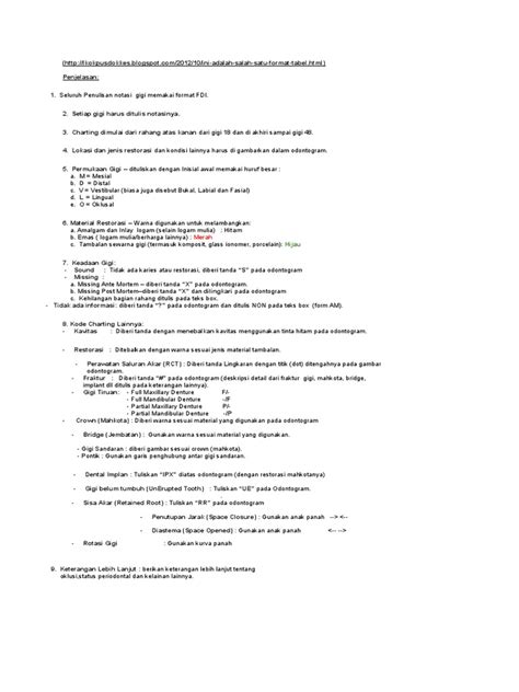 Contoh Form Odontogram Pdf