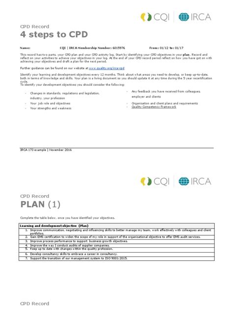 Irca Cpd Log Example Pdf Iso 9000 Audit Irca Cpd Log Example Pdf Iso 9000 Audit