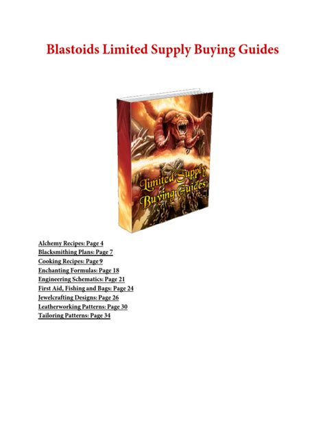 Blastoids Limited Supply Pdf Steak Cuisine