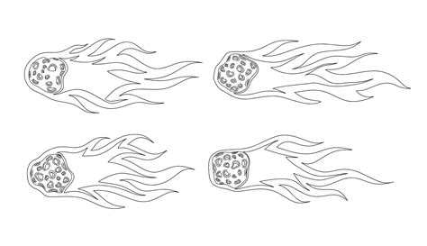 Doodle Set Of Cute Comet 10257396 Vector Art At Vecteezy