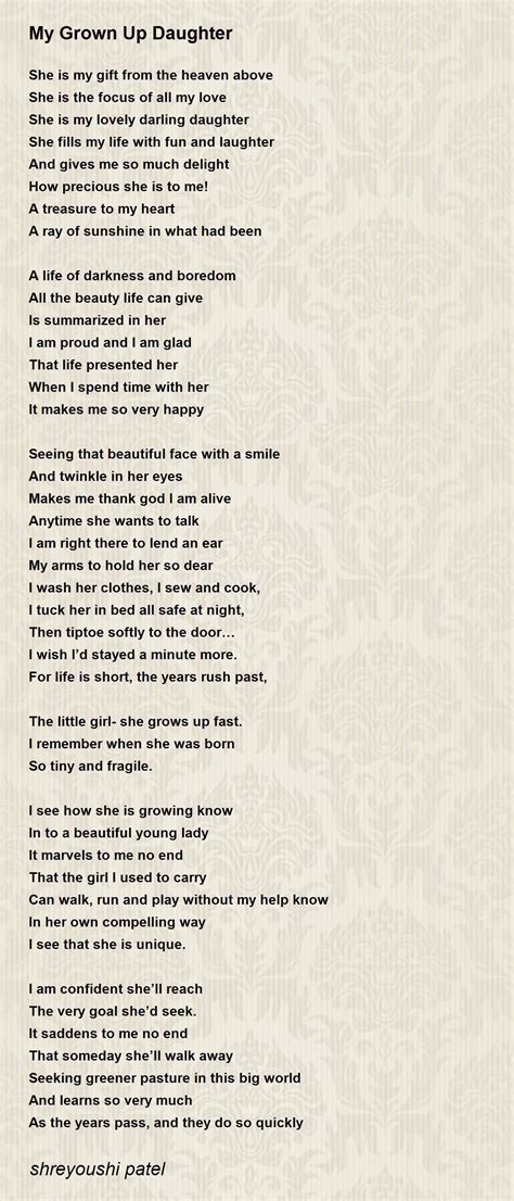 Poems About Daughters Growing Up My Poems Growing Up Daughter
