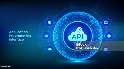 Ilustración De Api Interfaz De Programación De Aplicaciones En Forma De Esfera Con Patrón De