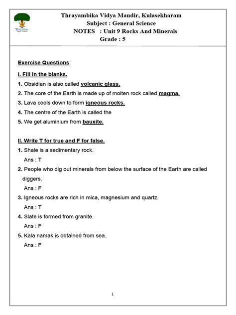 rocks and minerals notes pdf rock geology minerals