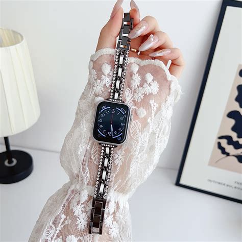 For Apple Watch Bands 38mm 40mm 41mm Slim Fit Double Rows Rhinestone