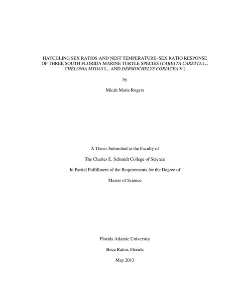 Pdf Hatchling Sex Ratios Of Three Marine Turtle Species Caretta Caretta Chelonia Mydas And