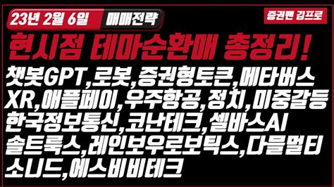 2월 2주 테마 총정리 한국정보통신코난테크놀로지셀바스ai솔트룩스레인보우로보틱스다믈멀티미디어소니드에스비비테크