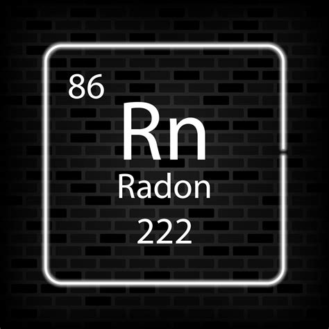 Radon Neon Symbol Chemical Element Of The Periodic Table Vector
