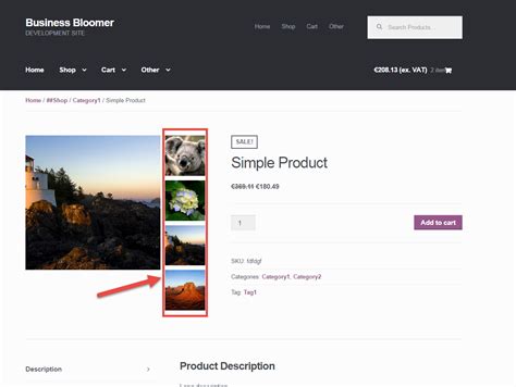 Woocommerce Display Product Gallery Vertically Single Product Page