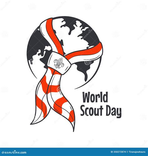 Scout Sign Or Symbol With Black White Hand Drawn Vector Illustration