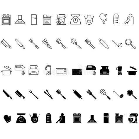 Conjunto De Vectores De Iconos De Cocina Colección De Signos De