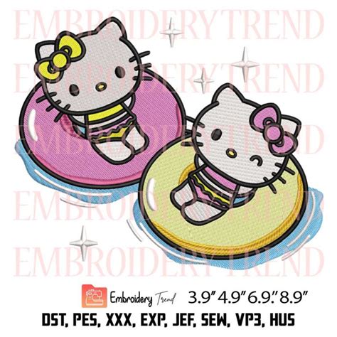 Hello Kitty Beach Vacation Embroidery Hello Kitty Summer Machine