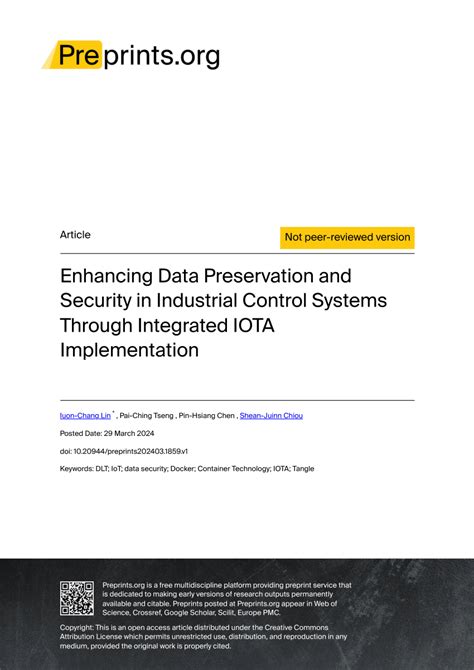 pdf enhancing data preservation and security in industrial control systems through integrated