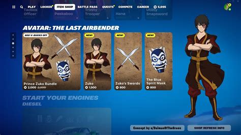 T Zuko New Skin Fortnite Youtube