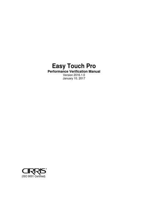 Calibración Cirris Easy Touch Pro Pdf