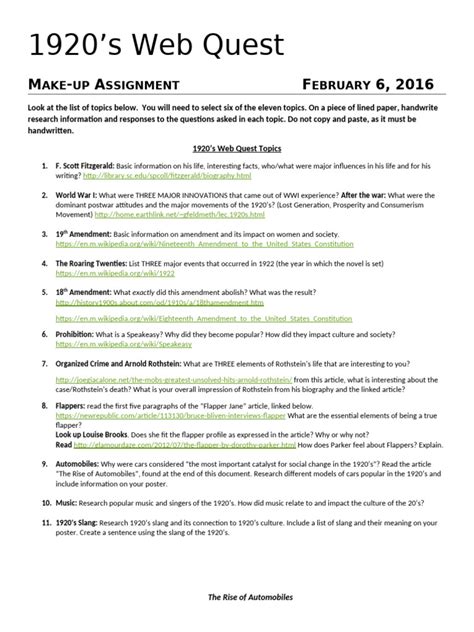 Makeup Assignment Webquest Pdf
