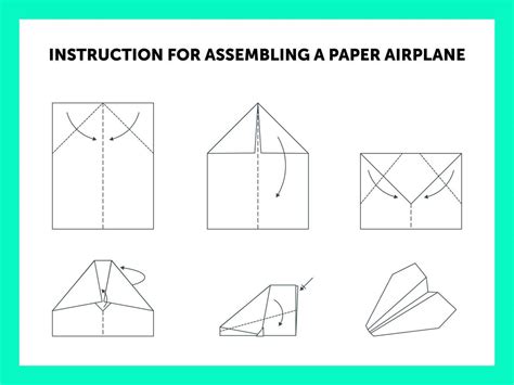 Instruction For Assembling Paper Airplane 7650921 Vector Art At Vecteezy