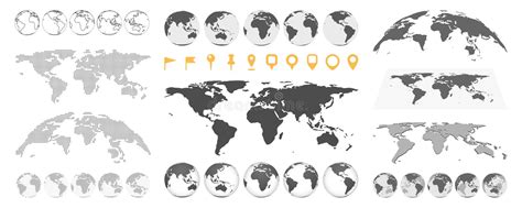 Earth Maps And Pointers Globe And Flags Stock Vector Illustration Of