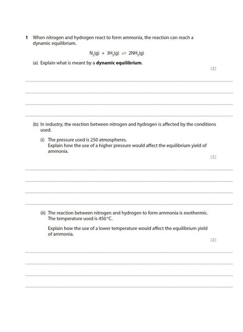Solution Dynamic Equilibrium Practice Sheet Studypool