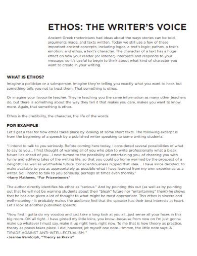 Ethos 99 Examples How To Use Pdf