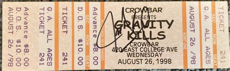 I Saw Gravity Kills On June 3rd 1998 In Boston With A Friend For The