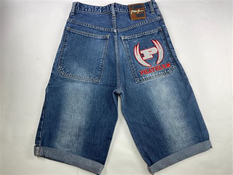 Phat Farm Jeans Shorts Blue Vintage Baggy Jeans 90s Hip Hop Clothing