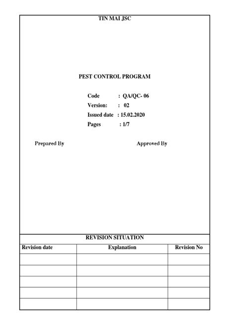Pest Control Program Pdf