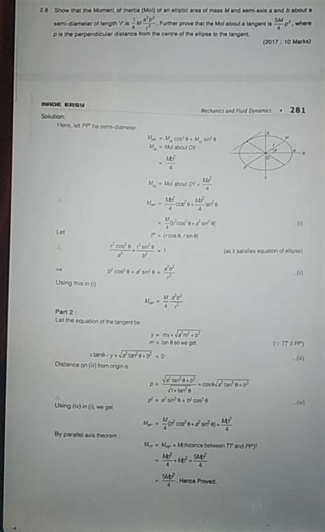 28 Show That The Moment Of Inertia Moi Of Studyx