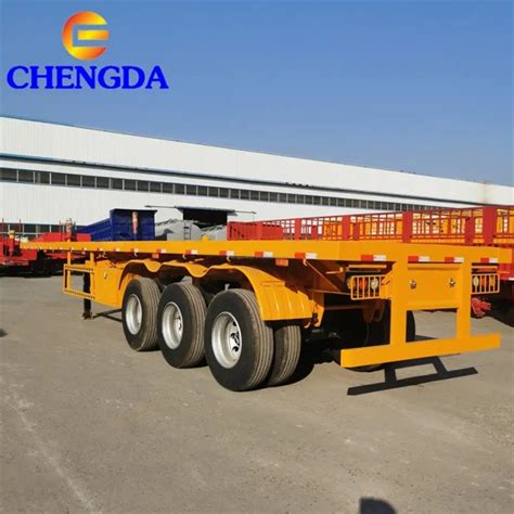 China 3 Axle 53ft Flatbed Container Trailer Manufacturers And Factory